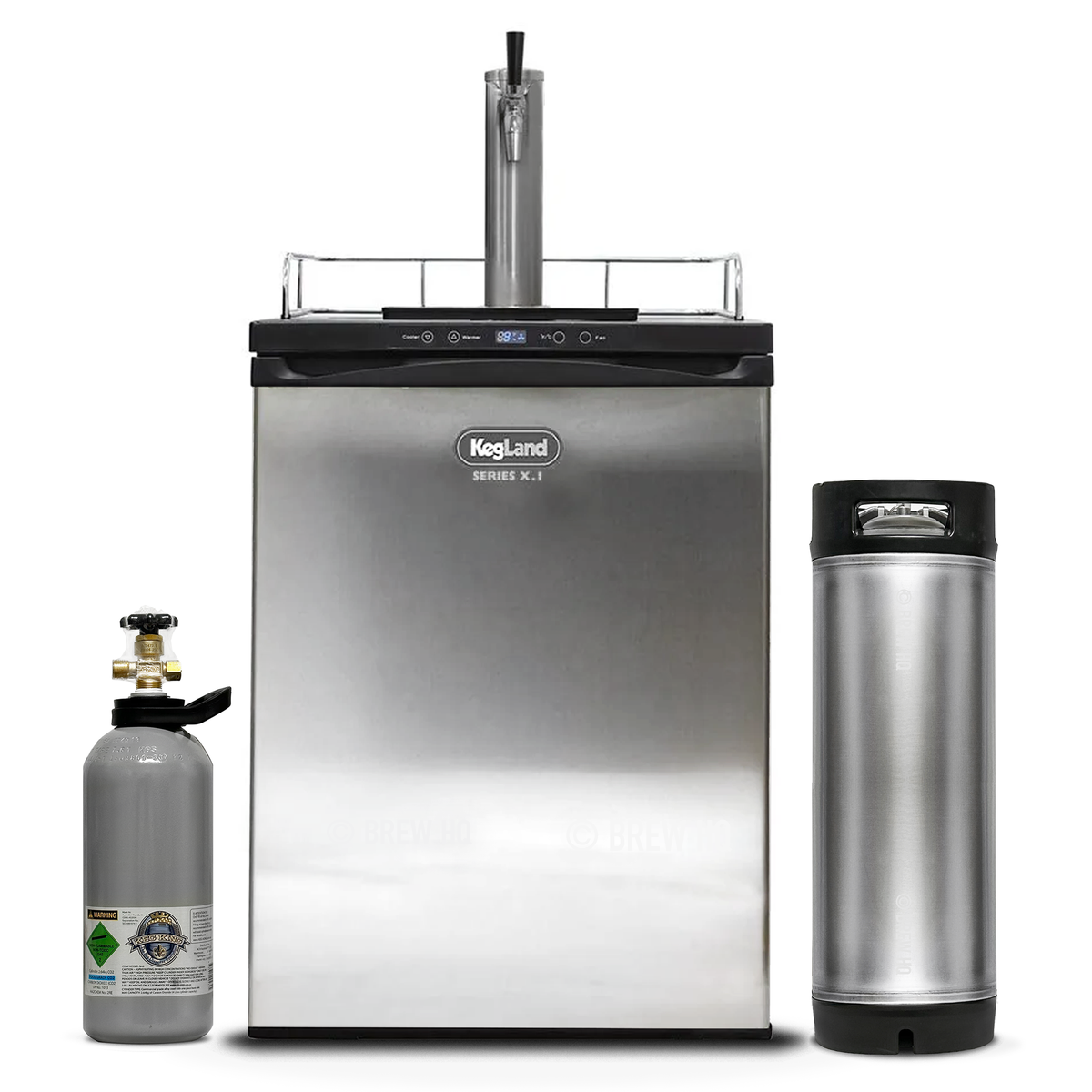 Stainless Steel Single Tap Kegerator X.1 Complete - Complete Homebrew ...