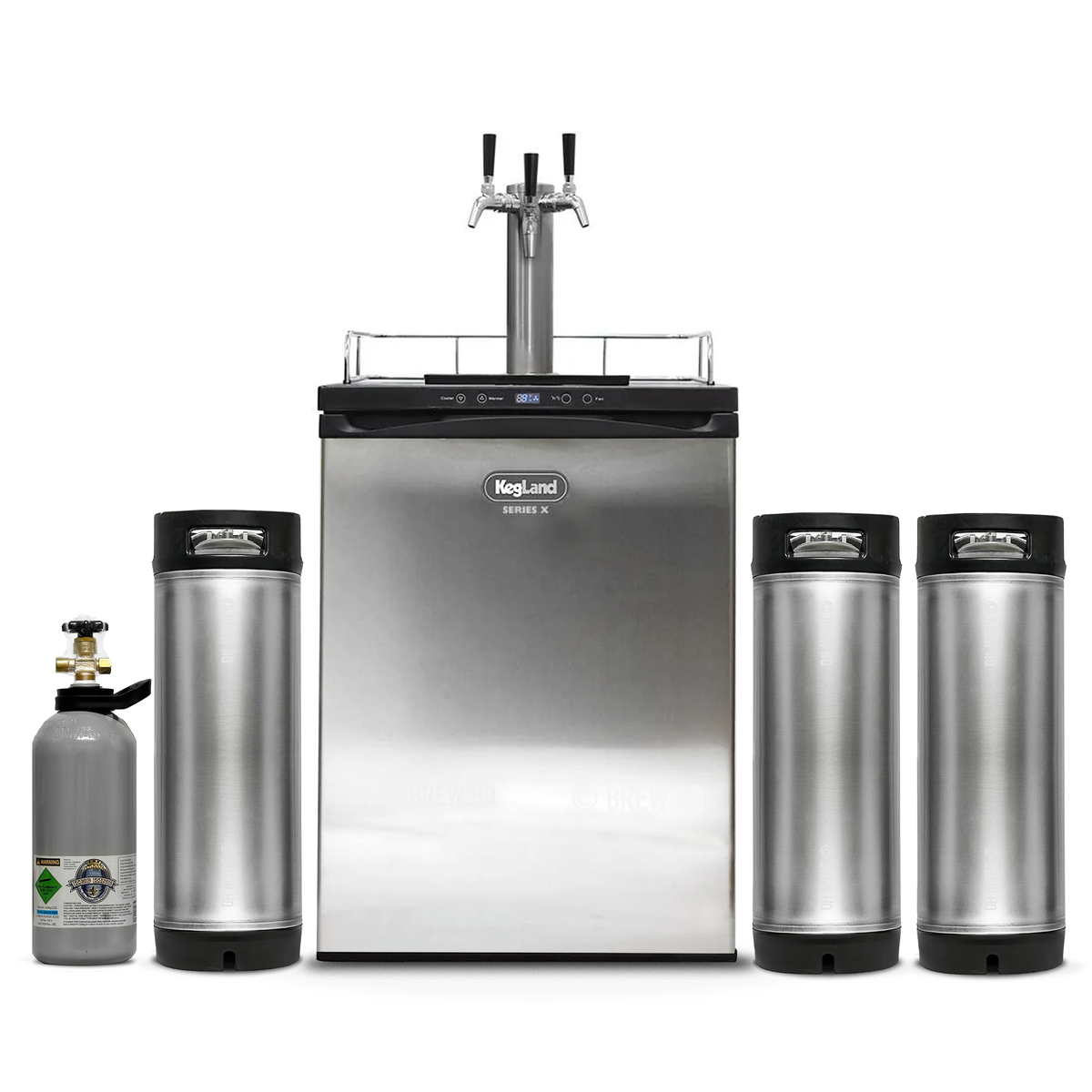 Stainless Steel Triple Tap Kegerator X.1 Complete - Complete Homebrew ...